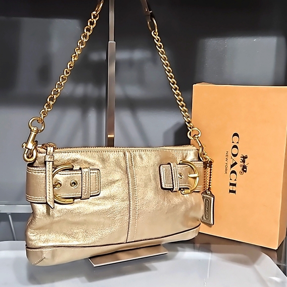 Coach | Bags | Coach Gold Metallic Shoulder Bag | Poshmark